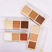 China OEM Warm Color Makeup Matte Contour Powder , 3 Color Eyeshadow Palette for sale