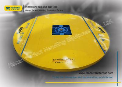 China 1t Capacity Rails Transfer Flat Cart With Turntable for sale