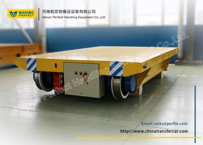 China PLC 4 Rubber Wheels Flatbed Rail Transfer Cart for sale