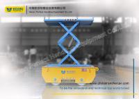 China Industrial Scissor Lift rail transfer cart Driveable Industrial Transfer Trolley with Battery for sale