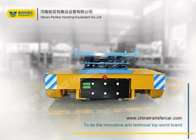 China Industrial Scissor Lift rail transfer cart Driveable Industrial Transfer Trolley with Battery for sale