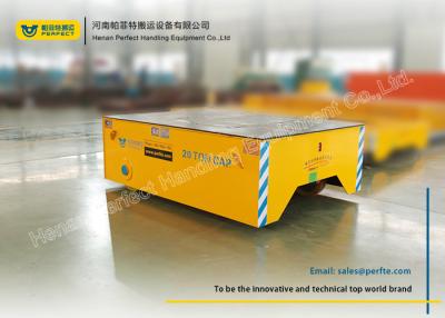 China Foundry Plant Material Handling Trolley / Motorized Rail Cart On Epoxy Flooring for sale