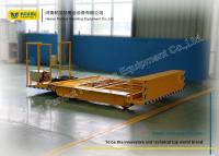 China Metal Coil Transfer Trolley / Motorized Rail Cart With Steel Pipe Handling for sale