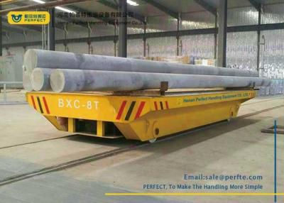 China PLC Controlled Battery Transfer Cart , Rail Drive Steel Platform Motorized Wagon for sale
