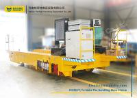 China Steel Structure Flat Industrial Transfer Trolley , Solid Rail Transport Van with Low Table for sale