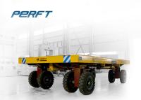 China Hinge Joint Yellow Industrial Transfer Trolleys with V-U Shape for Coils for sale