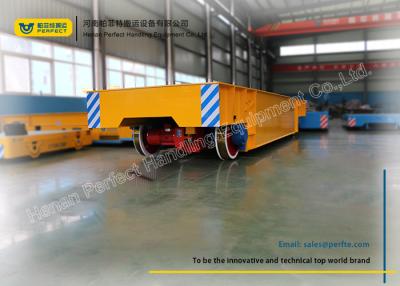 China Yellow Electric Rail Transfer Trolley For Steel Mill Transport , Load Capacity Of 60 T for sale