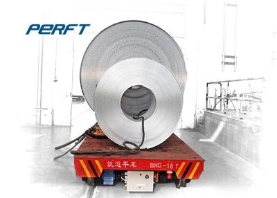 China heavy industry use steel coil electric railway flat vehicle with rail powered trolley for sale