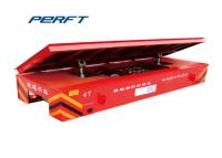 China rail guided heavy duty plant trailer with scissor hydraulic lifting rail transfer cart for sale