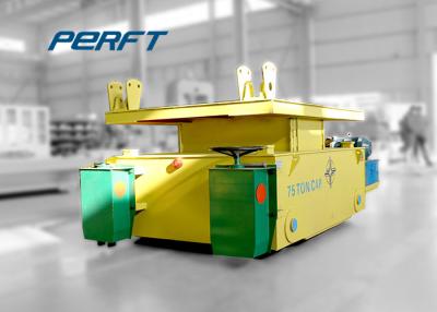 China 75 ton cable drum motorized Industrial Rail Transfer Trolley for factory material transport for sale