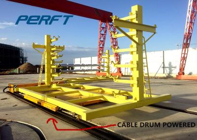 China 10 T Cable Drum Plate Rail Transfer Cart for industrial warehouse material transportation for sale