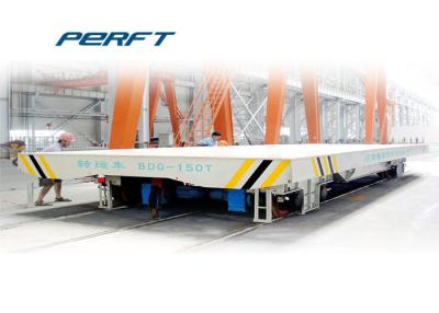 China 150 ton Carbon steel Rail Guided Electric Flat Transfer Cart for Factory Cargo Transportation for sale