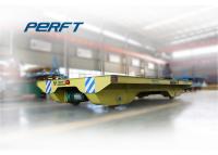 China Rail Traveling Flat Electric Material Transfer Cart , Heavy Duty Handling Equipment Battery Power for sale