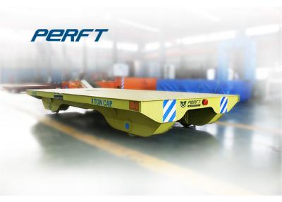 China Rail Traveling Flat Electric Material Transfer Cart , Heavy Duty Handling Equipment Battery Power for sale