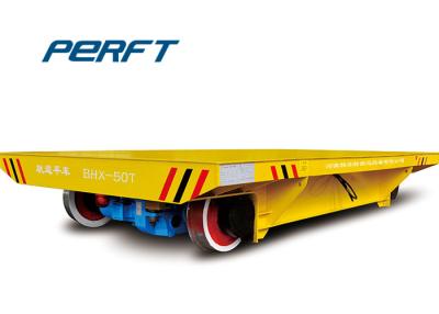 China Yellow Color Motorized Material Transfer Cart On Rail With Ladle Shuttle System for sale