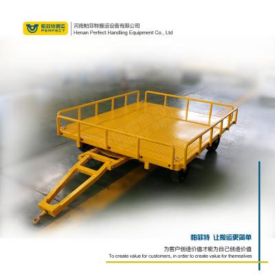 China custom 1-200 ton heavy duty industrial trailer towed by forklift free turning trackless transfer trailer for sale