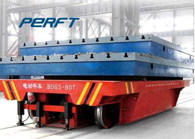 China Battery Powered Ladle Transfer Car , Industrial Flat Bed Rail Transfer Trolley for sale