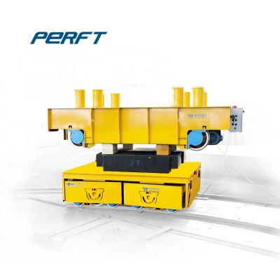 China Heavy Duty Rail Traveling Flat Electric Transfer Cart 40 Ton Cable Drum Power for sale