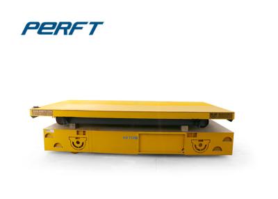 China Yellow Color Flat Battery Transfer Cart Car For Heavy Load Material Handling for sale