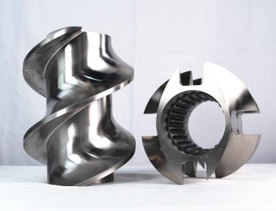 China Twin Screw Extruder Parts Screw Elements And Barrels For Plastic Machine for sale
