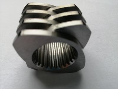 China Corrosion Resistance ZE77 Involute Inner Spline Neutral Extruder Screw Element Kneading Block for sale