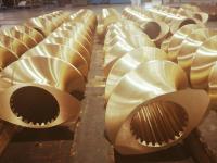 China Polishing Aluminium Bronze Extruder Screw Elements 2 Flighted Wear Resistant for sale