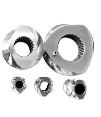 China Wear Resistant HRC 58-62 Triangle Flighted Screw Element Plastic Extruder Segments for sale