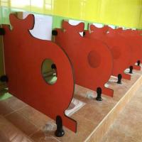 China Custom Size Kids Toilet Partition HPL Moisture Resistant Durable Kindergarten Bathroom Divider for sale