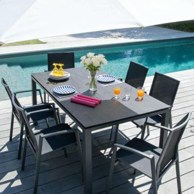 China HPL Weather Resistant Outdoor Furniture Set Waterproof UV Protected for Patio Garden Poolside 4 Piece for sale