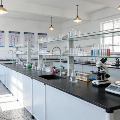 China Customizable School Lab Bench Top Compact Laminate E1 Formaldehyde Scratch Resistant 1350kg/m3 for sale