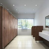 China Wear Resistant Toilet Compartment Customizable Commercial Washroom Cubicles 18mm Phenolic for Shopping Malls for sale