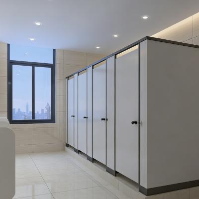China Anti Collision Compact Laminate Toilet Partition 12mm 18mm Scratch Resistant Waterproof Public Bathroom Stall for sale