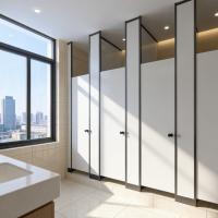 China Anti Collision Compact Laminate Toilet Partition 12mm 18mm Scratch Resistant Waterproof Public Bathroom Stall for sale
