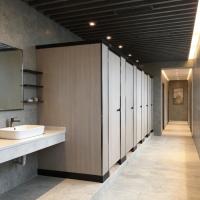 China Compact HPL Anti Bet Toilet Partition 18mm Waterproof Cubicle with 304 Stainless Steel Hardware for sale