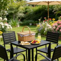 China UV Resistant HPL Outdoor Table and Chairs Set Durable Garden Furniture 120x70cm for sale