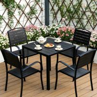 China UV Resistant HPL Outdoor Table and Chairs Set Durable Garden Furniture 120x70cm for sale