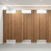 China Waterproof Fireproof HPL Toilet Partition 12mm Solid Phenolic Core with Stainless Steel Hardware for sale