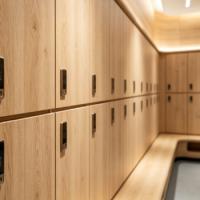 China Custom Size Anti Bacterial HPL Gym Locker Phenolic Resin Cabinet for Changing Room 1350kg/m³ for sale