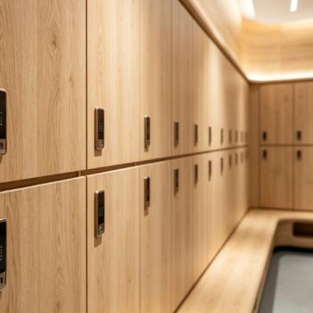 China Custom Size Anti Bacterial HPL Gym Locker Phenolic Resin Cabinet for Changing Room 1350kg/m³ for sale
