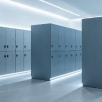 China 12mm HPL Commercial Gym Locker Durable Changing Room Cabinet for Swimming Pool for sale