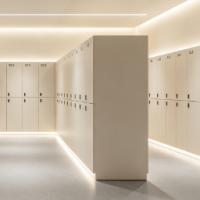 China 12mm HPL Commercial Gym Locker Durable Changing Room Cabinet for Swimming Pool for sale