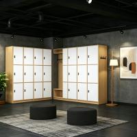 China Light Wood HPL Locker 1800x900x450mm Scratch Resistant Commercial Storage Lockers Waterproof Moisture Proof for sale