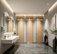 China Scratch Resistant HPL Cubicle Partition Anti Bacterial Commercial Toilet Cubicle 18mm Customizable for sale
