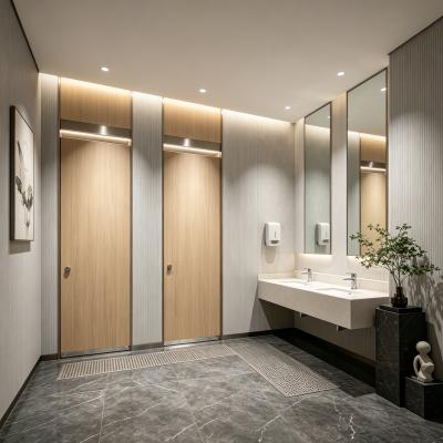 China Scratch Resistant HPL Cubicle Partition Anti Bacterial Commercial Toilet Cubicle 18mm Customizable for sale