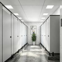 China White Gray HPL Toilet Cubicle Partition 12mm 18mm Commercial Restroom Stall Divider Plastic Accessories for sale