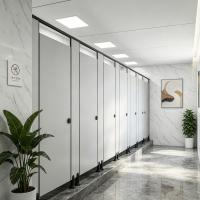 China White Gray HPL Toilet Cubicle Partition 12mm 18mm Commercial Restroom Stall Divider Plastic Accessories for sale