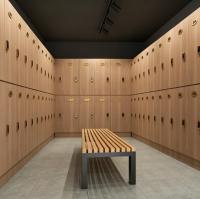 China 12mm Compact HPL Wood Grain Gym Locker with Digital Lock for Locker Room for sale