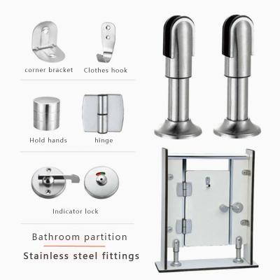 China 201 Stainless Steel Toilet Partition Hardware Kit 1.2mm Thick Rust Proof Commercial Bathroom Accessories for sale