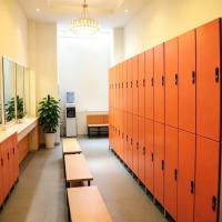 China Yellow Compact Laminate HPL Locker 1800x450x900mm Commercial Gym Storage Cabinet for sale