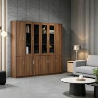 China Compact Laminate Glass Door Cabinet 1800x800x400mm Moisture Resistant Office Bookcase for sale
